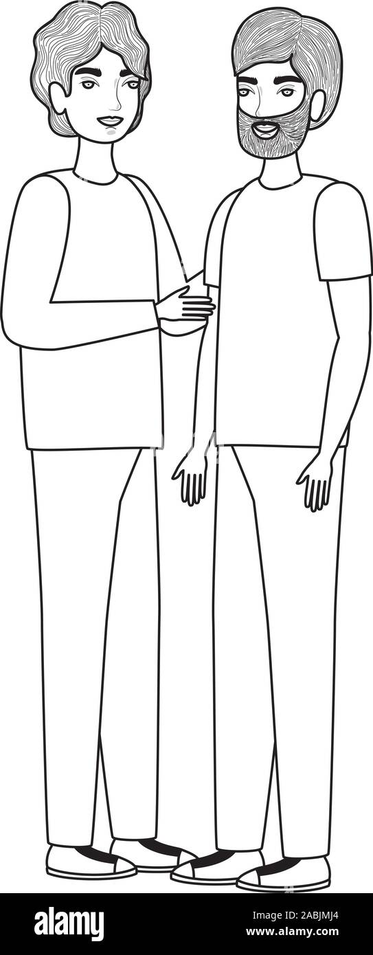 Cute men cartoons drawing vector design Stock Vector Image & Art - Alamy