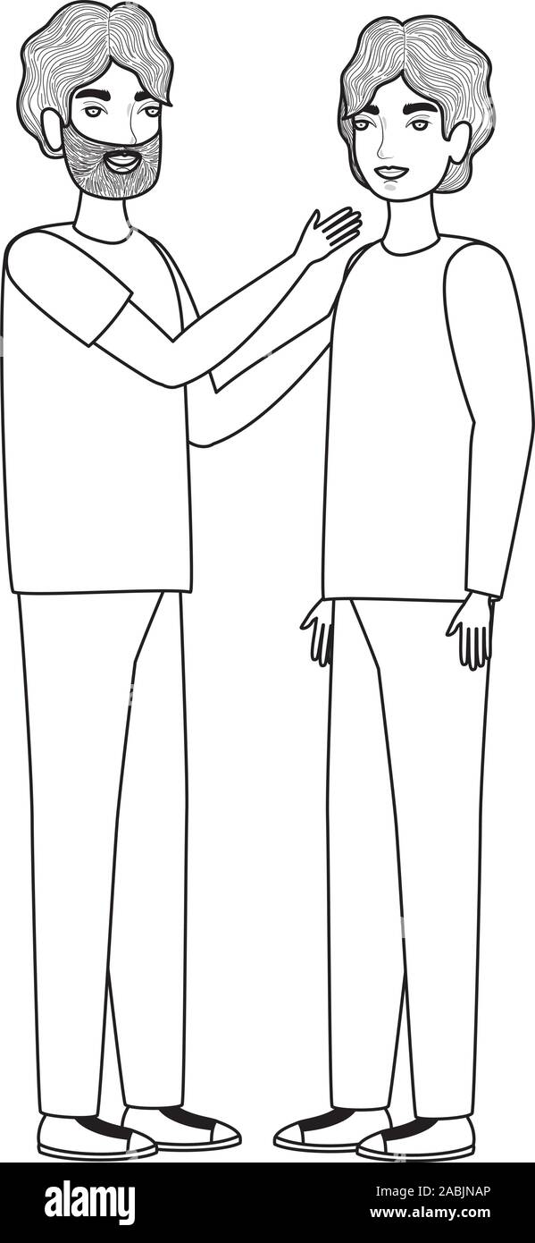 Cute men cartoons drawing vector design Stock Vector Image & Art - Alamy