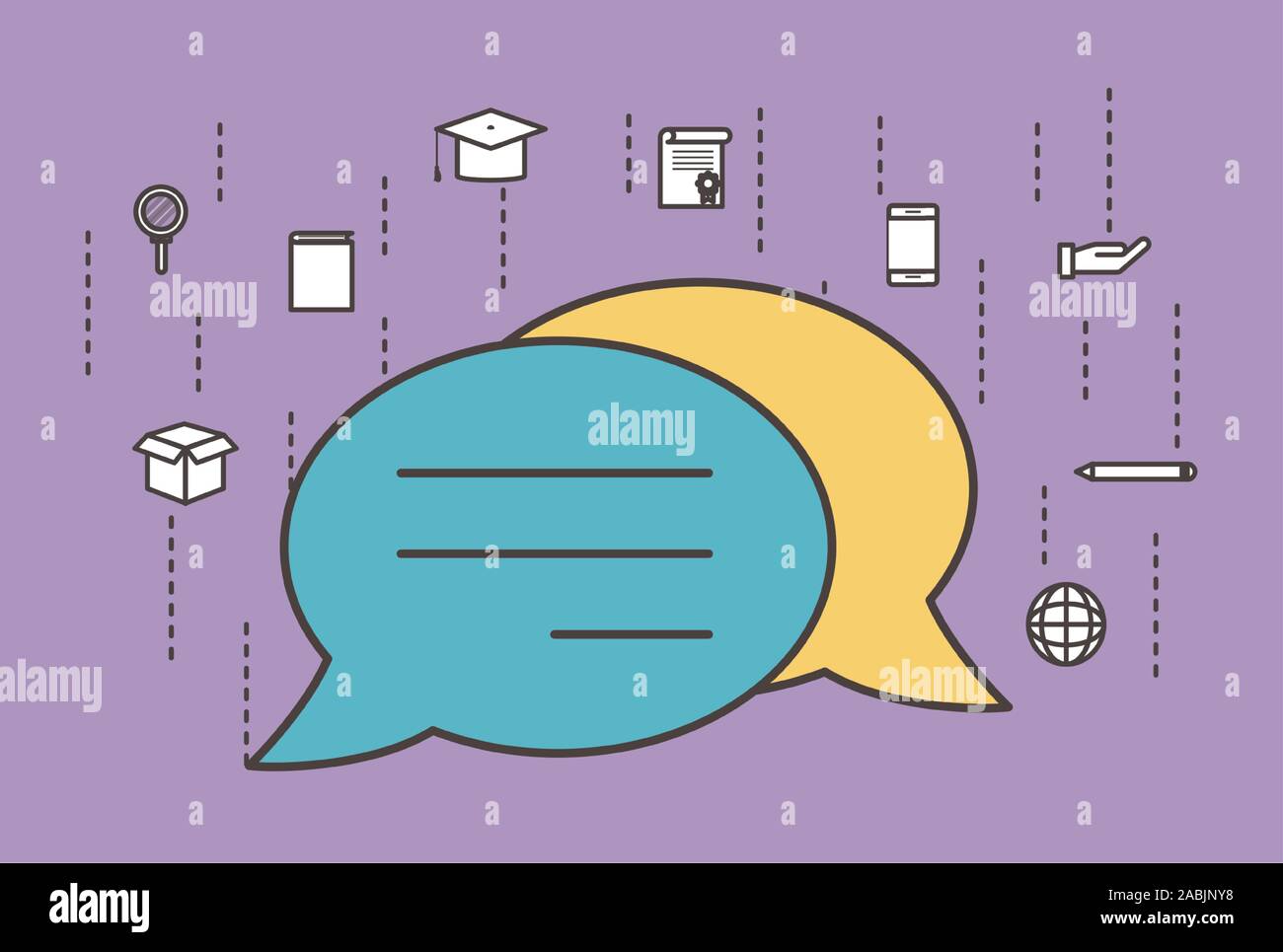 Bubbles and social media icon set, Multimedia apps communication ...
