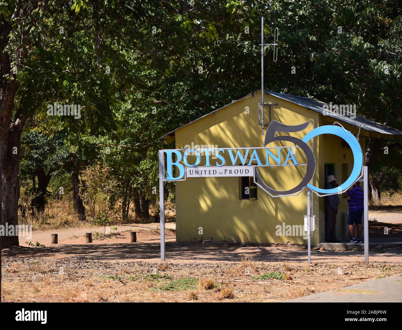 Sign in Botswana celebrating the 50th anniversary of independence Stock ...