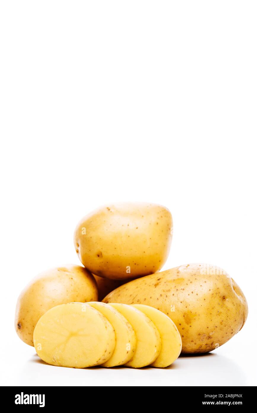 Whole sliced potatoes on Cut Out Stock Images & Pictures - Alamy