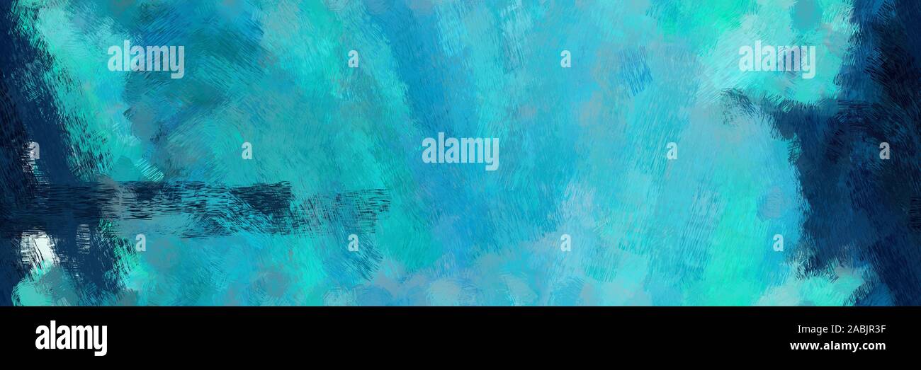 decorative illustration painting with light sea green, very dark blue ...