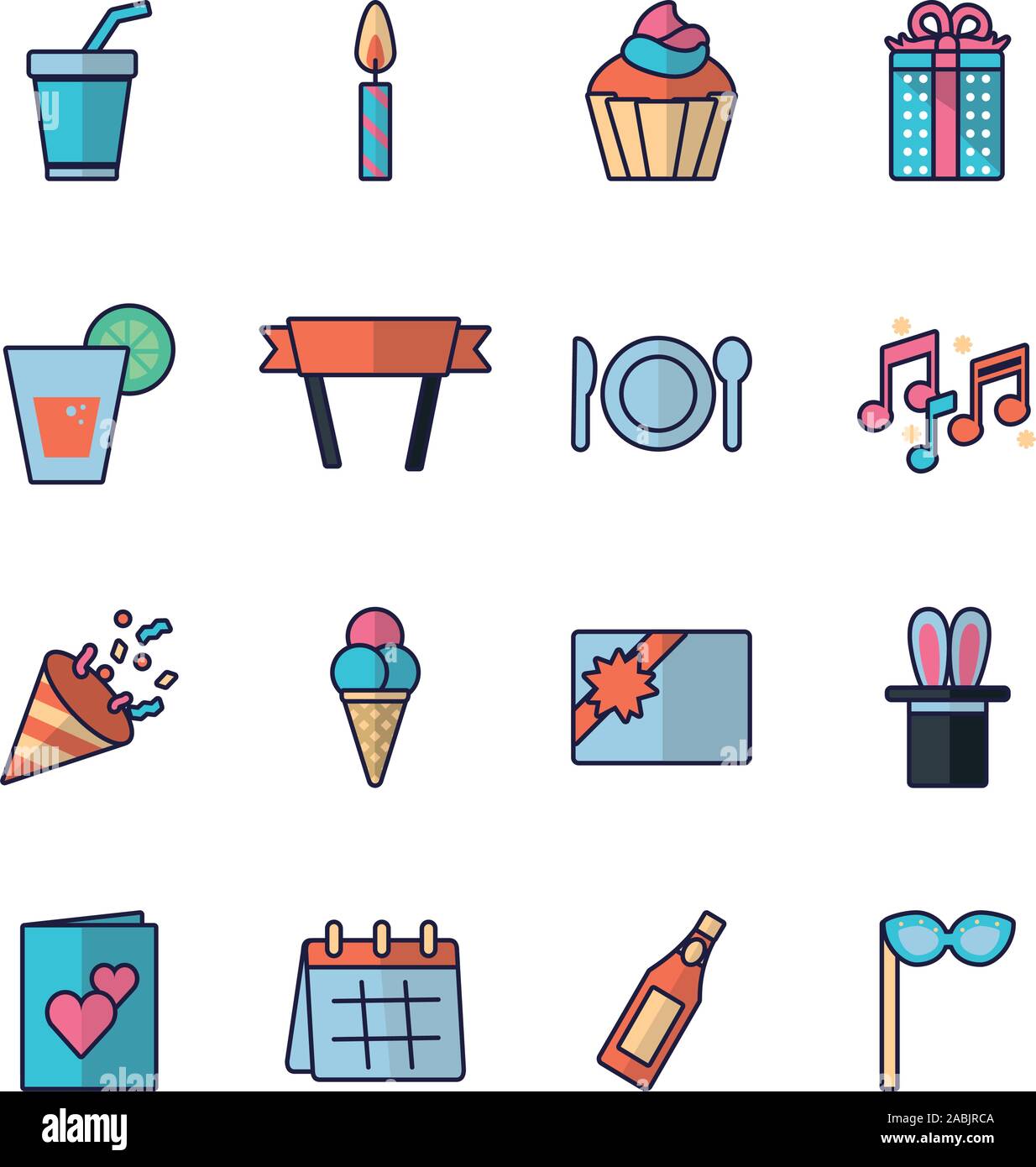 Isolated party icon set vector design Stock Vector Image & Art - Alamy