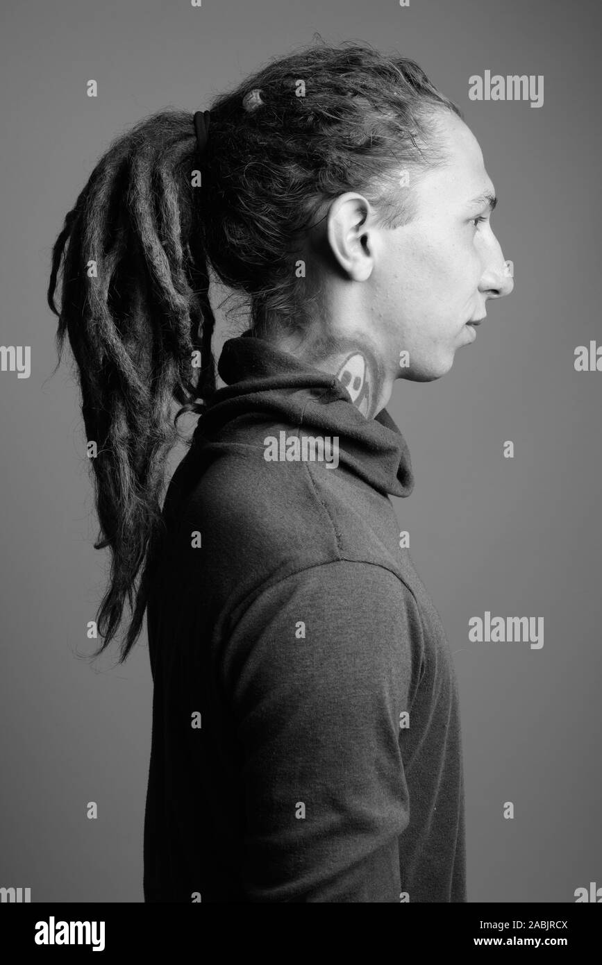 White Guy With Dreads Ponytail