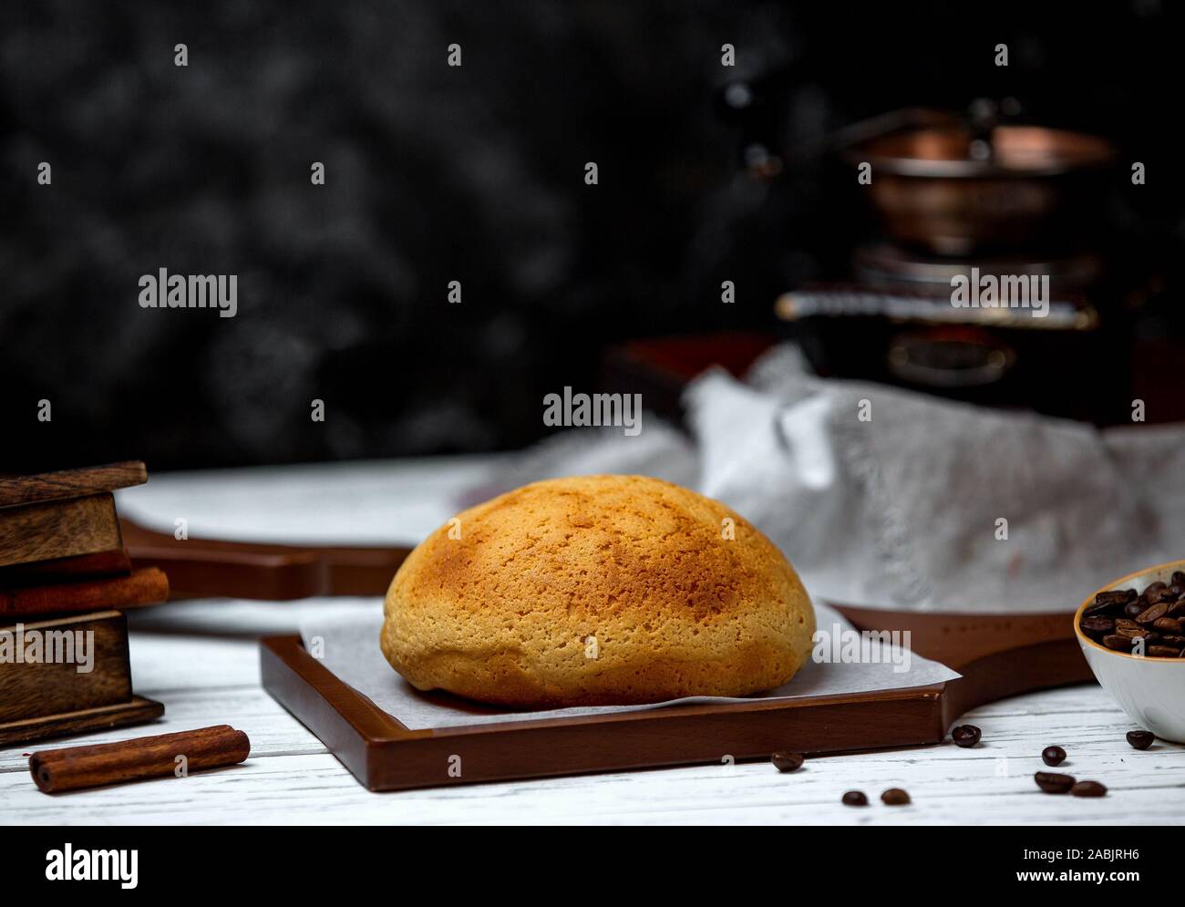 white bread on the desk Stock Photo - Alamy