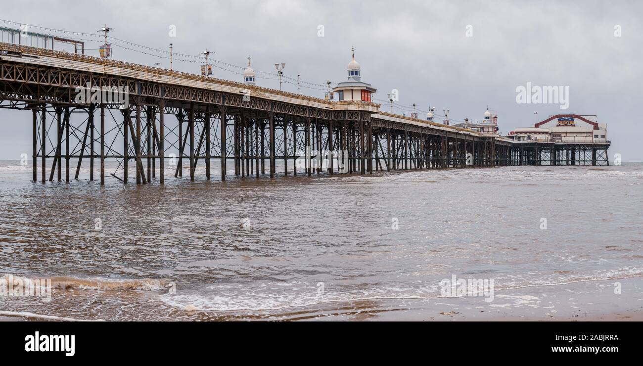 Blackpool, England, UK - April 28, 2019: Dark clouds over the the North ...