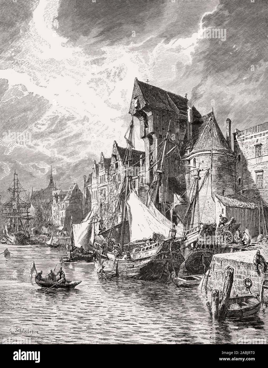 Hanseatic harbour, Germany, Europe, 16th century Stock Photo - Alamy