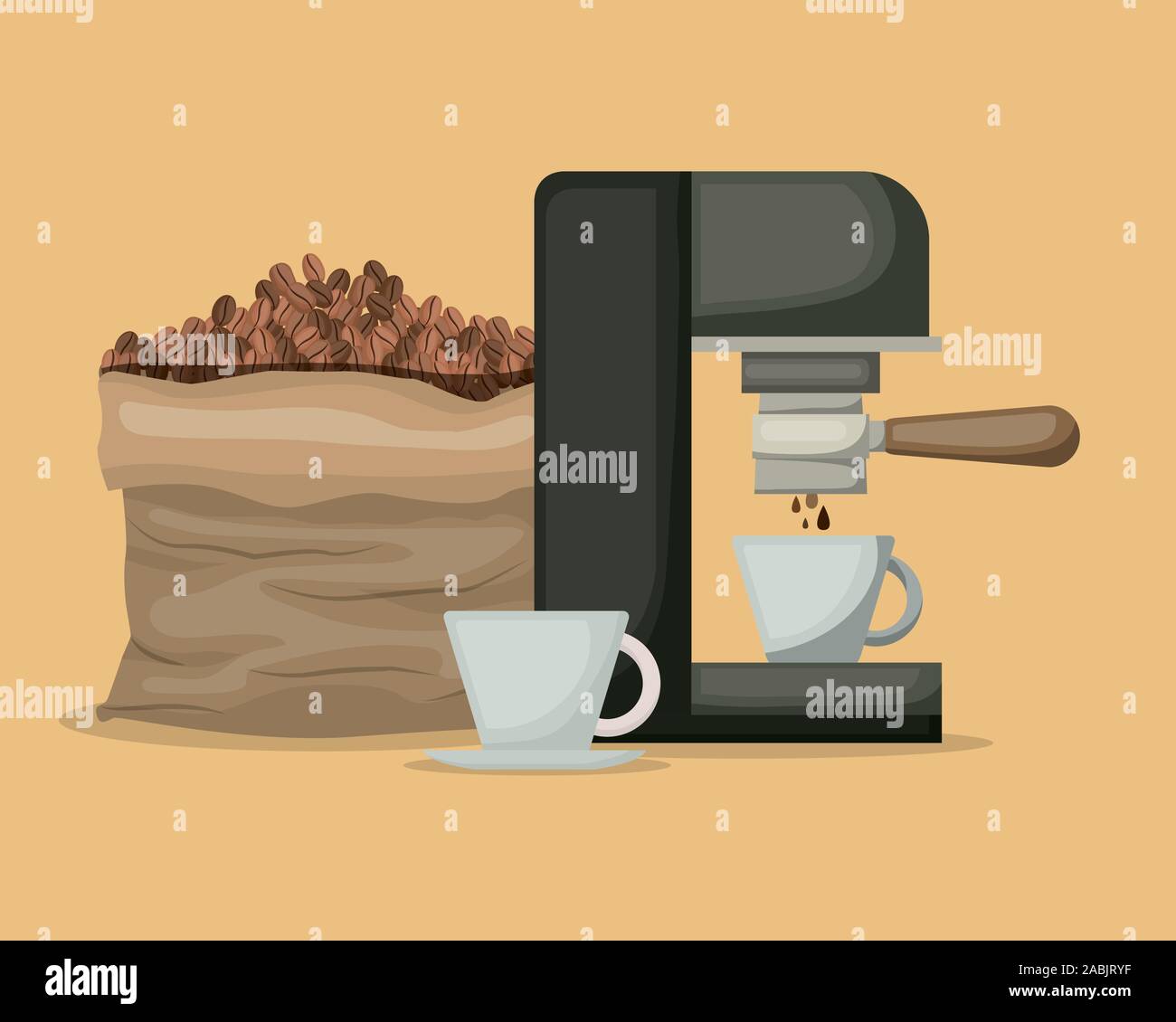 Coffee machine and cups vector design Stock Vector Image & Art - Alamy