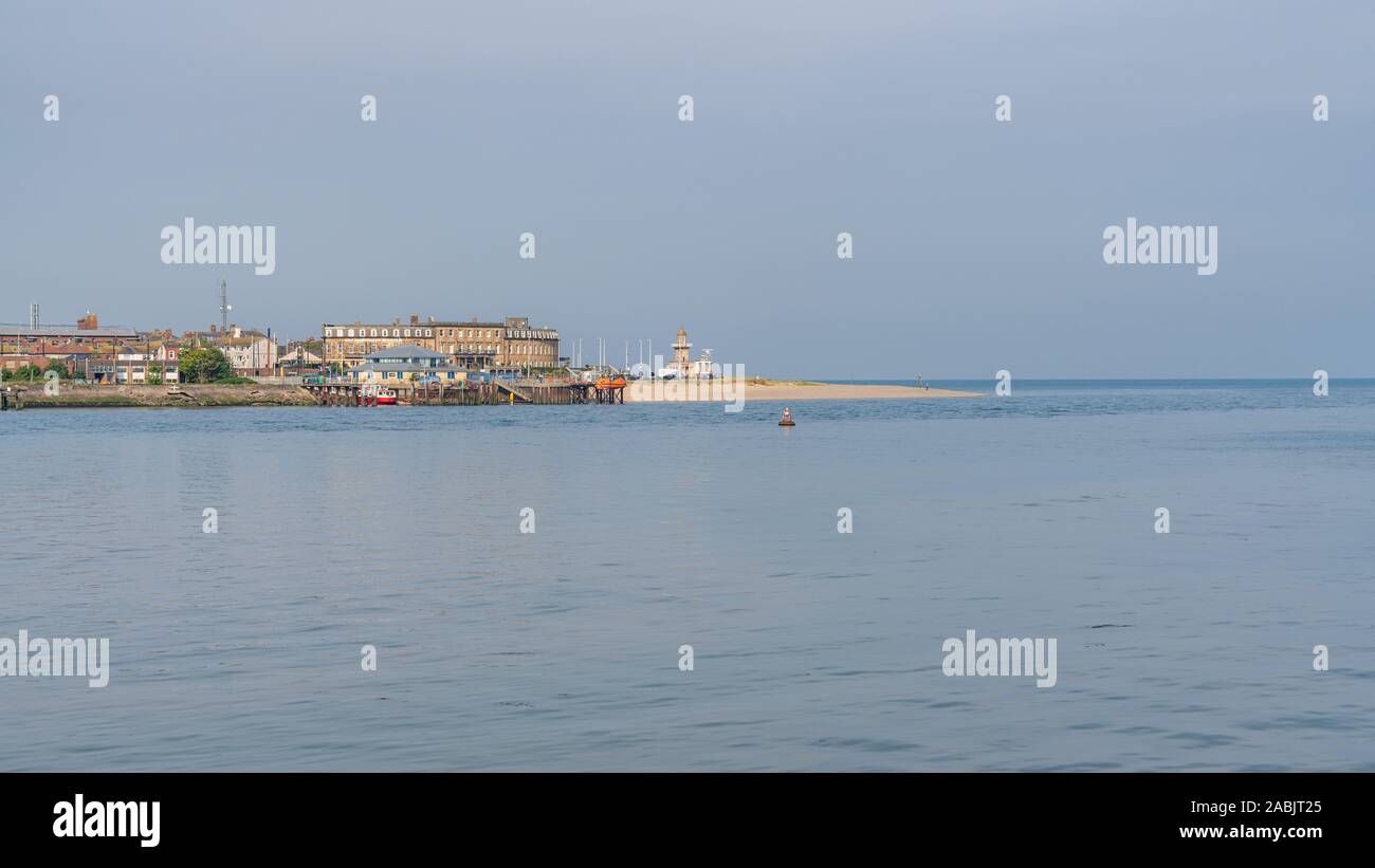 Knott End-on-Sea, Lancashire, England, UK - April 30, 2019: View over ...