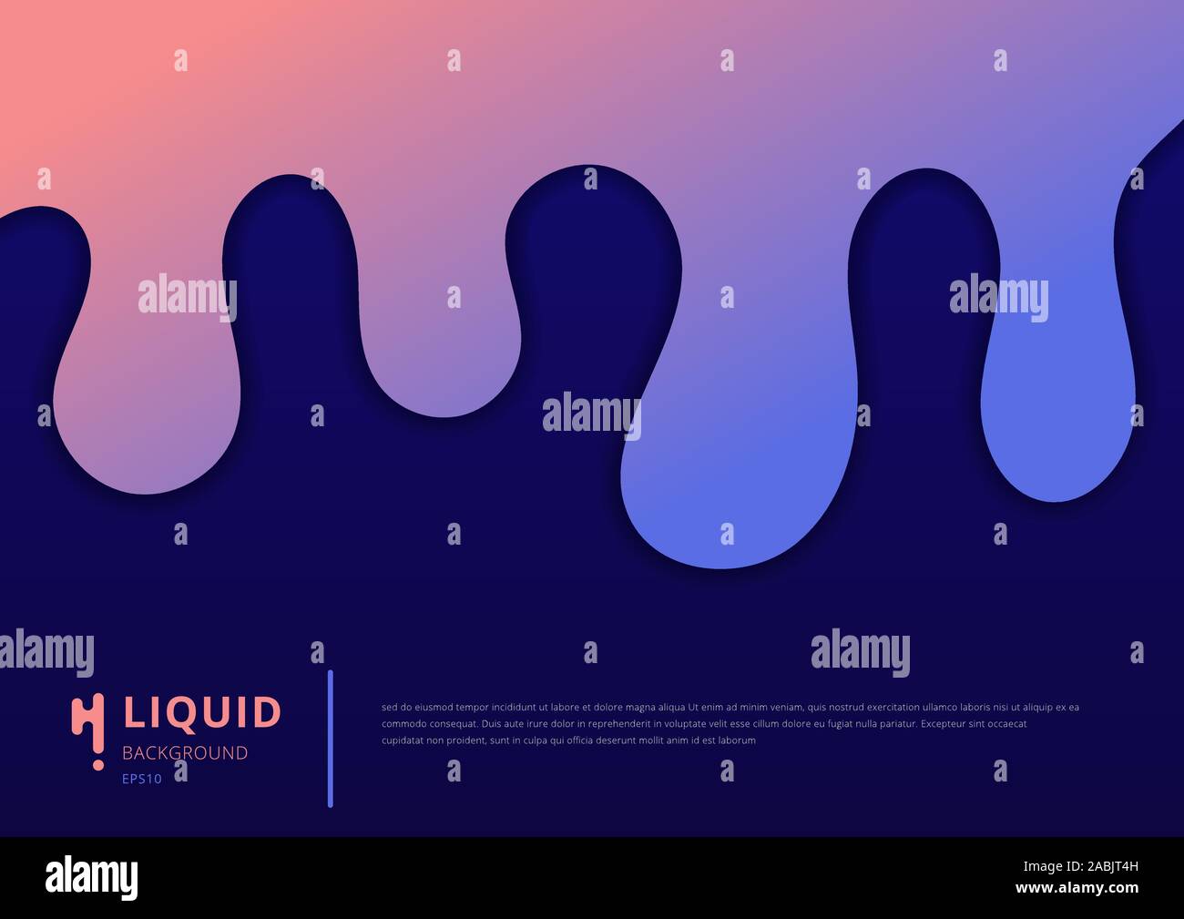 Abstract pink and blue gradient liquid flow background. Vector ...