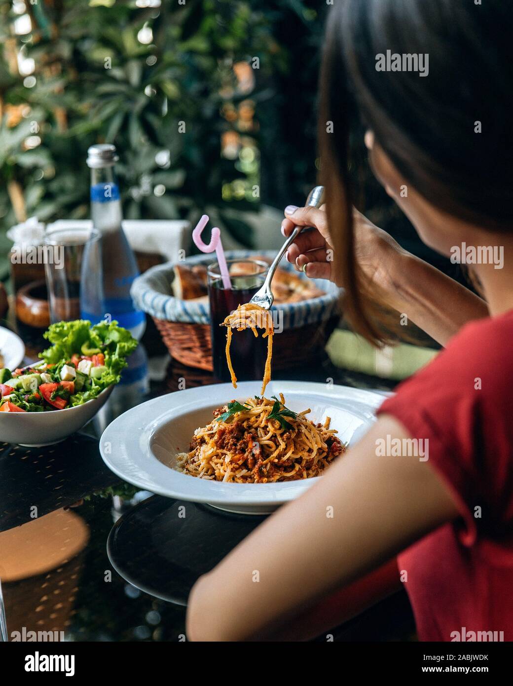 spaghetti with finely chopped meat Stock Photo - Alamy