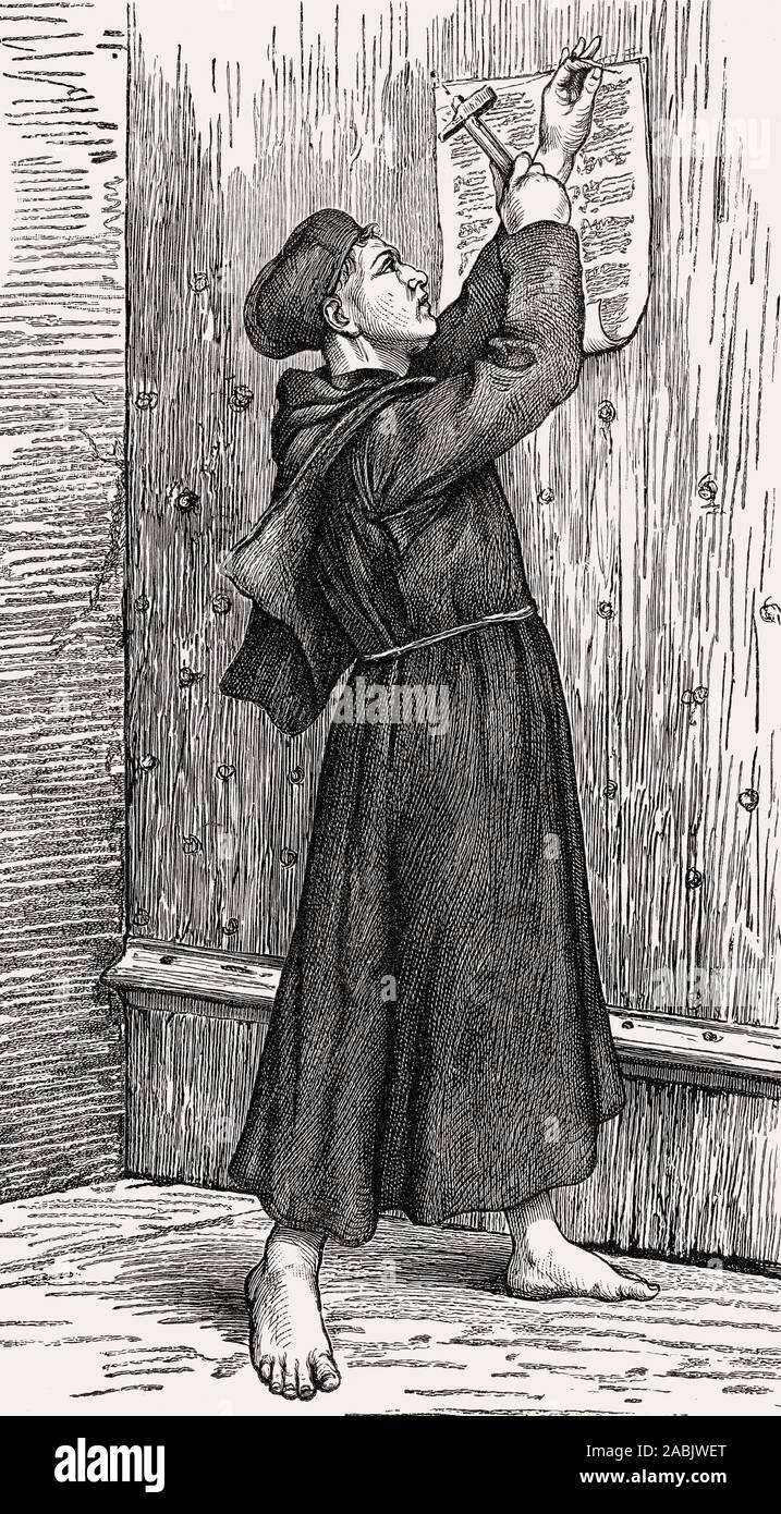Martin luther nailing his 95 theses hi-res stock photography and images ...