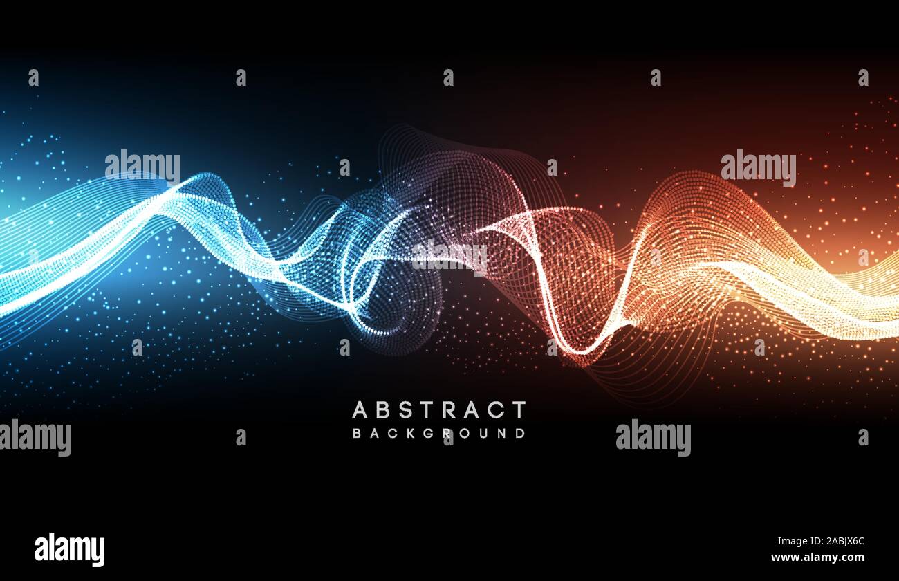 Hi-tech futuristic techno background, neon shapes and dots. Technology connection, big data ...