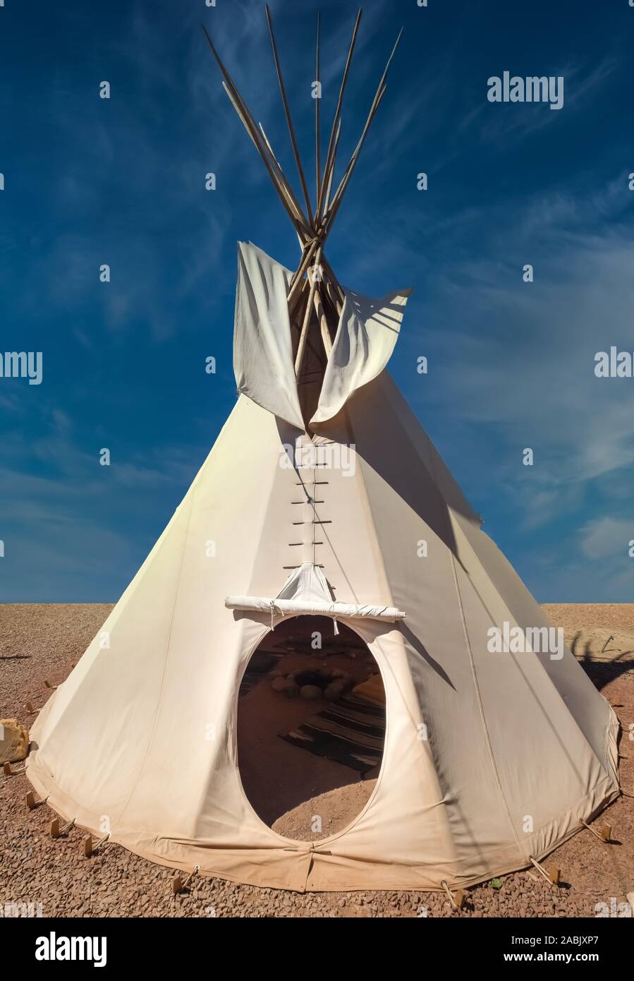 Traditional Ute tipi (teepee) a traditionally made of animal skins and ...