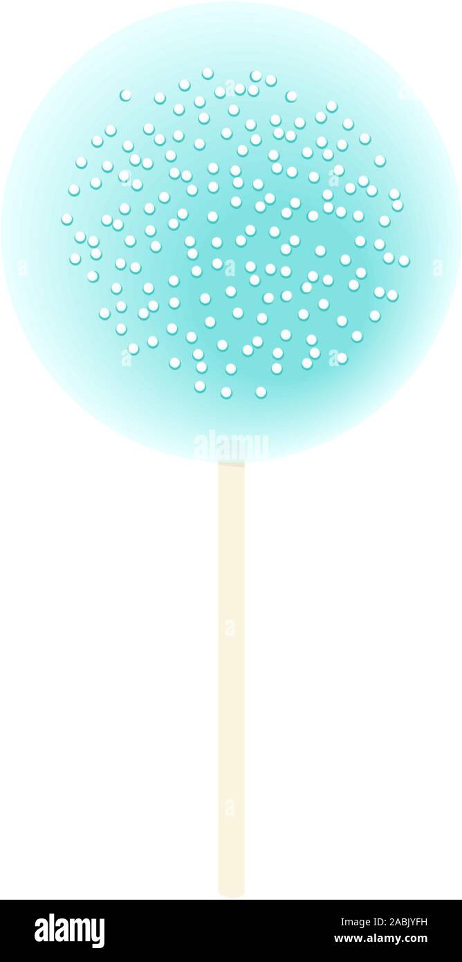 One stick blue Lollipop isolated on white. icing and sprinkles, Vector ...