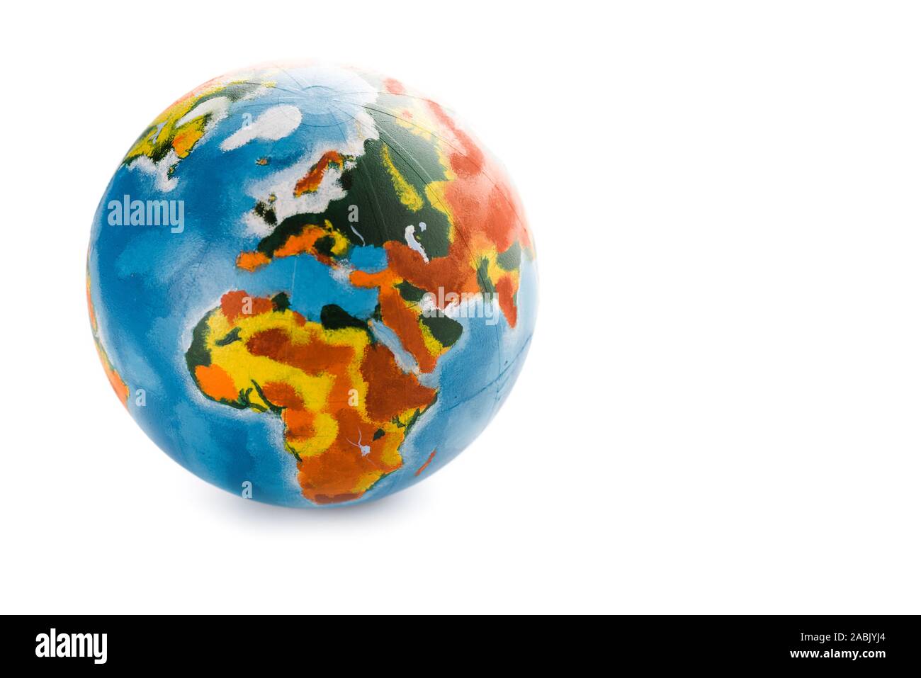 colorful globe on white with copy space Stock Photo - Alamy