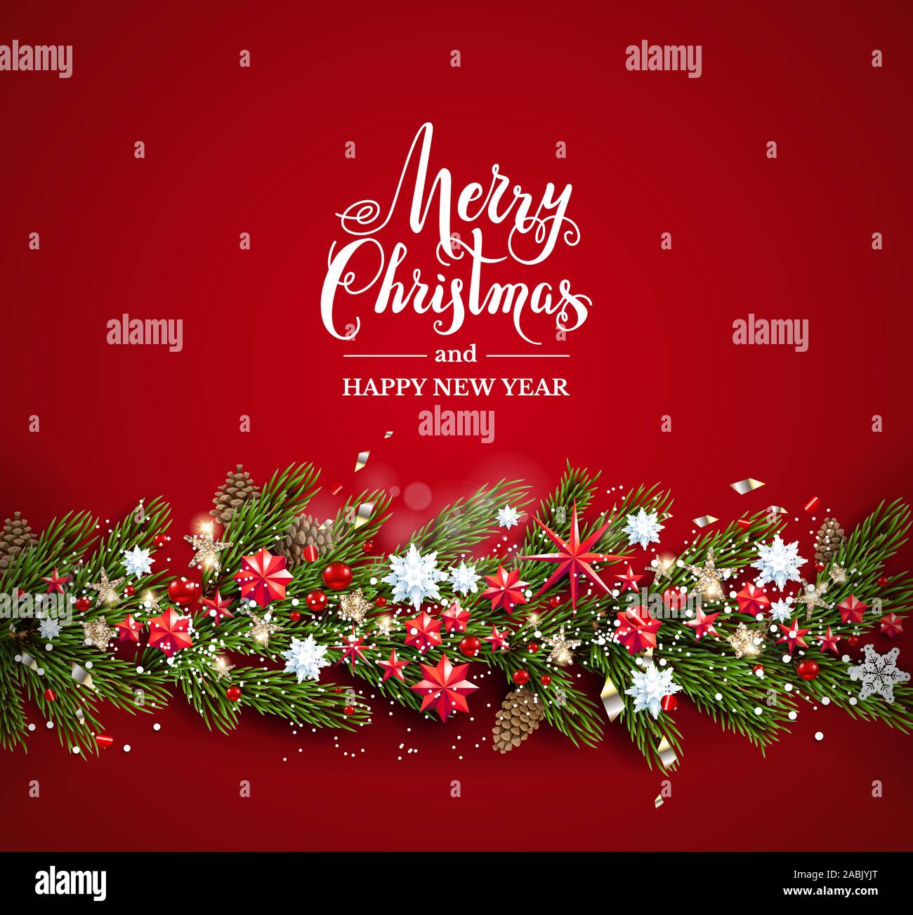 Christmas wreath on bright Stock Vector Images - Alamy