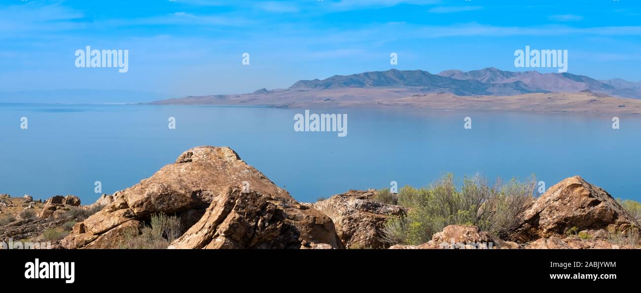 Antelope Island, the largest of ten islands within the Great Salt Lake ...