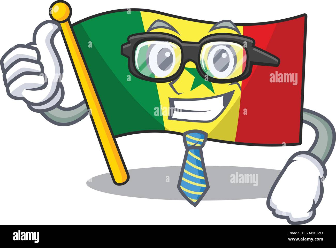Cool Businessman Flag Senegal cartoon in character Stock Vector Image ...