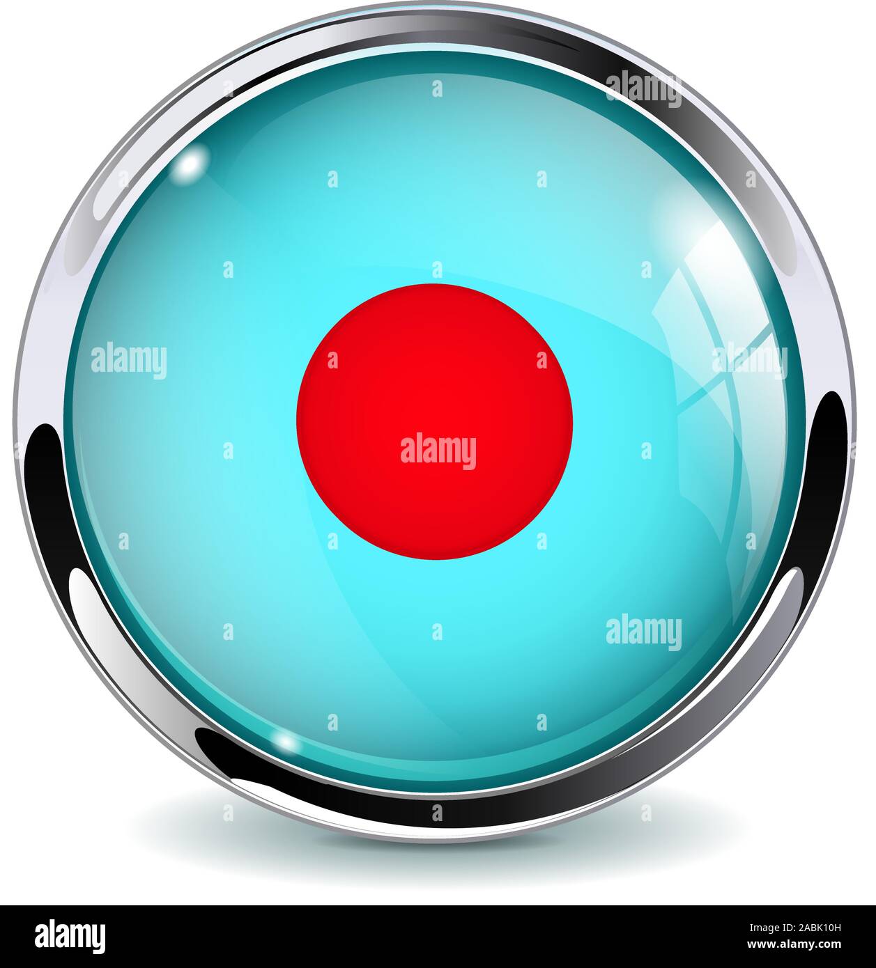 Web button Record. Rec sign. Blue glass 3d icon with metal frame Stock ...
