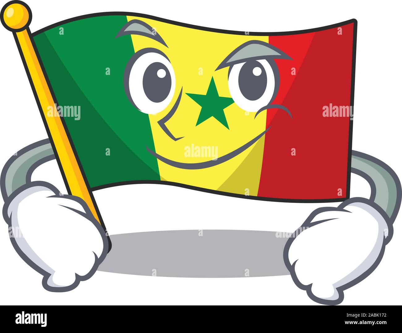 Flag Senegal mascot cartoon style with Smirking face Stock Vector Image ...