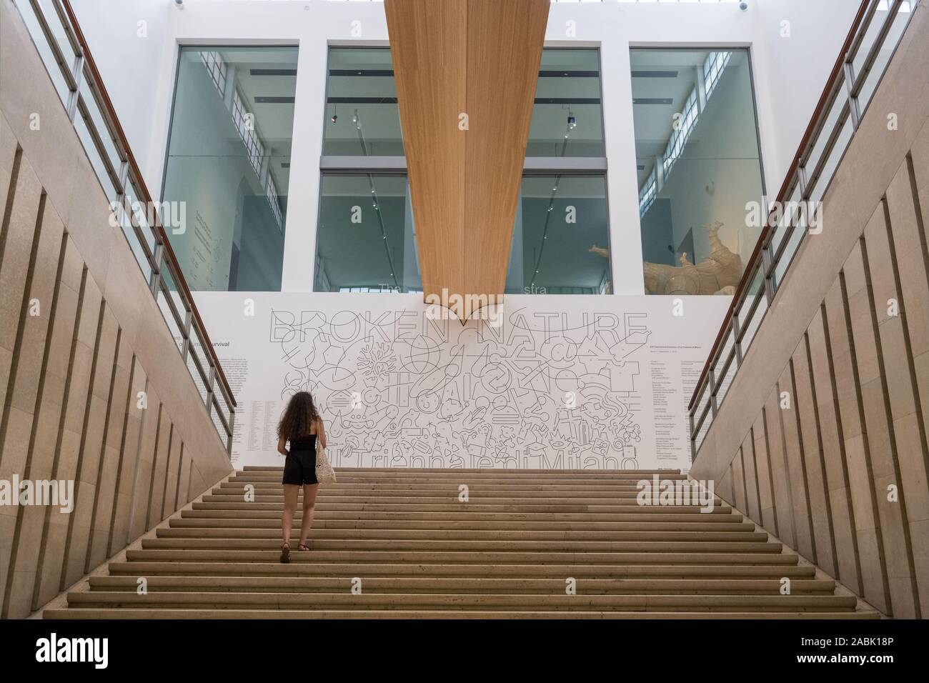 Italy, Milan: the Triennale di Milano, Italian Design Museum. Woman ...