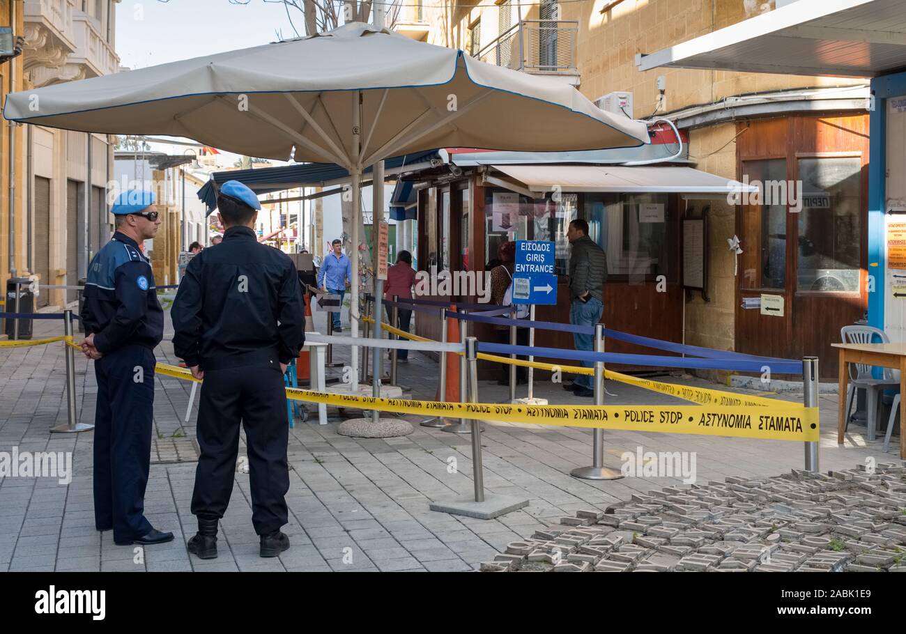 NICOSIA, CYPRUS, - FEBRUARY, 19, 2019: The 'Green Line', the pedestrian ...