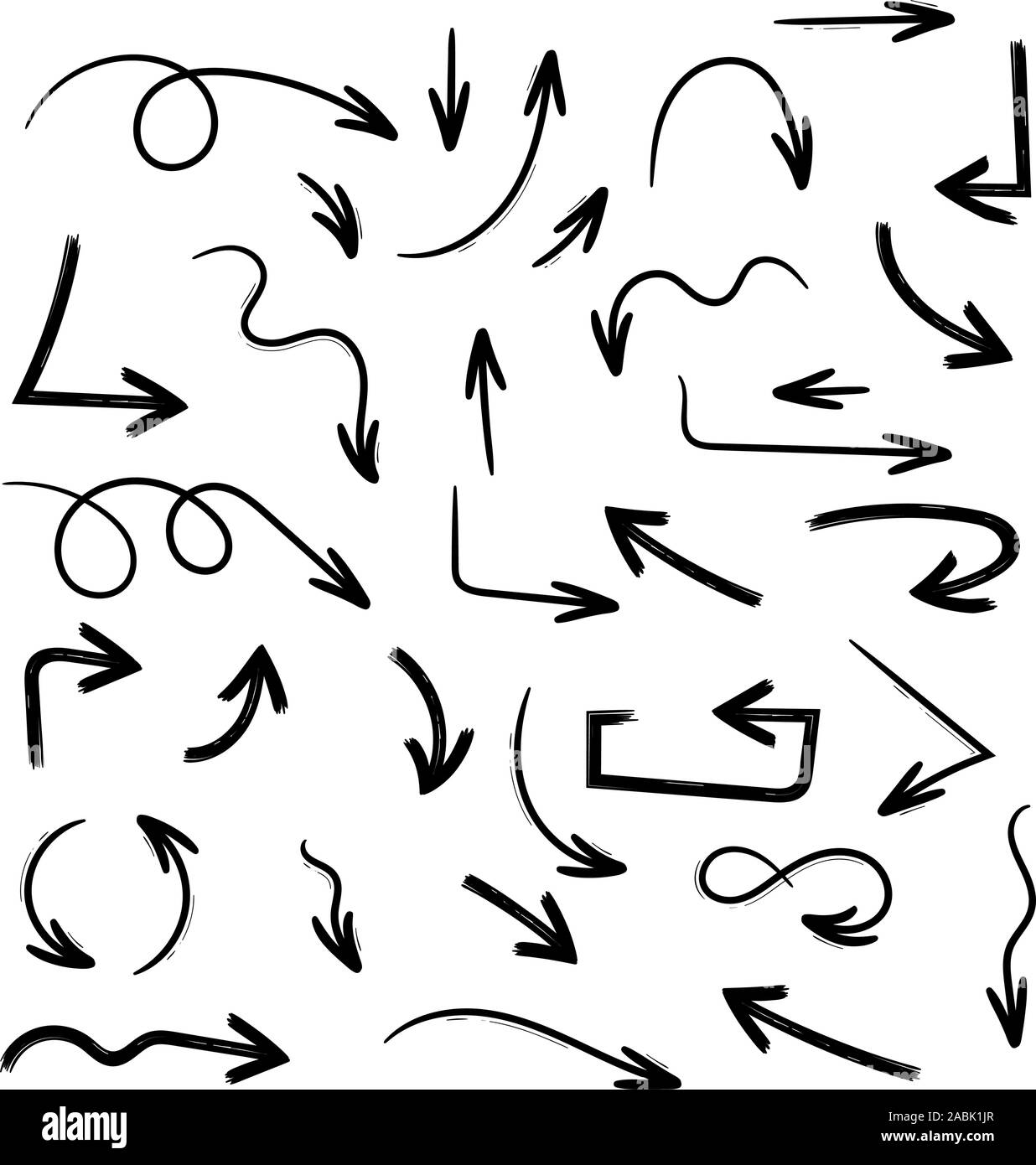 Black arrows. Simple hand drawn doodles Stock Vector Image & Art - Alamy