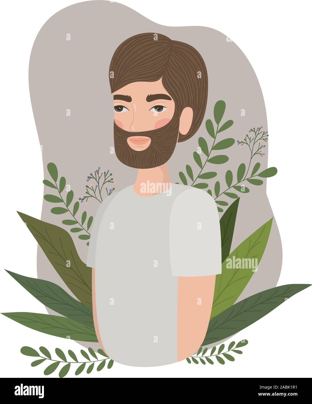 Cute man cartoon with leaves drawing vector design Stock Vector Image ...