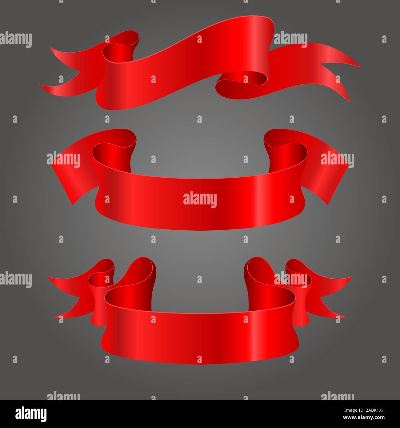 Red ribbon banners on gray background Stock Vector Image & Art - Alamy