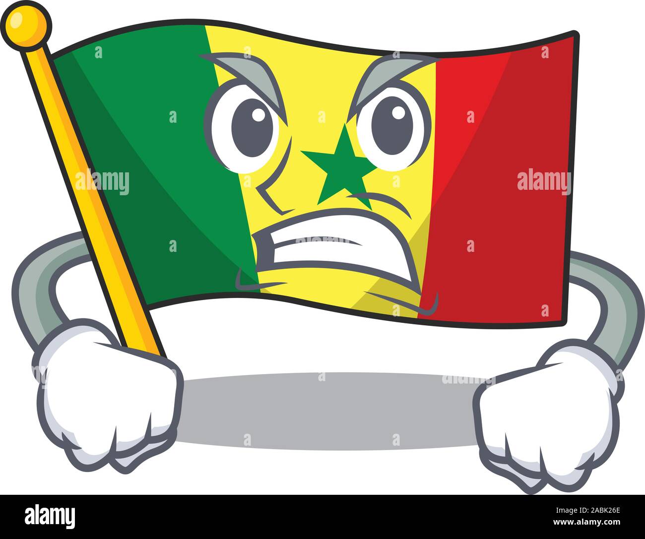 mascot of angry Flag Senegal cartoon character style Stock Vector Image ...