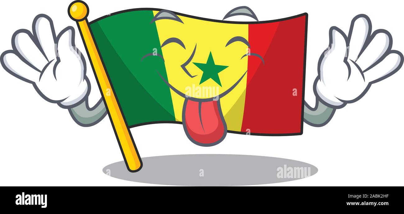 Super cute Flag Senegal cartoon design with Tongue out Stock Vector ...