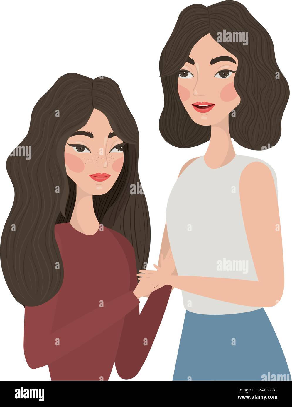 Cute women cartoons drawing vector design Stock Vector Image & Art - Alamy