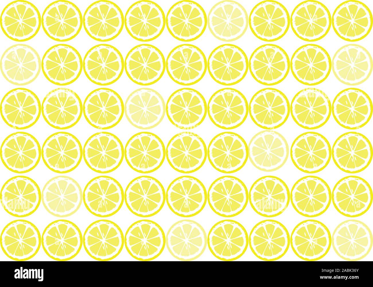 Stylized pattern of yellow lemon slices on white background Stock Photo ...
