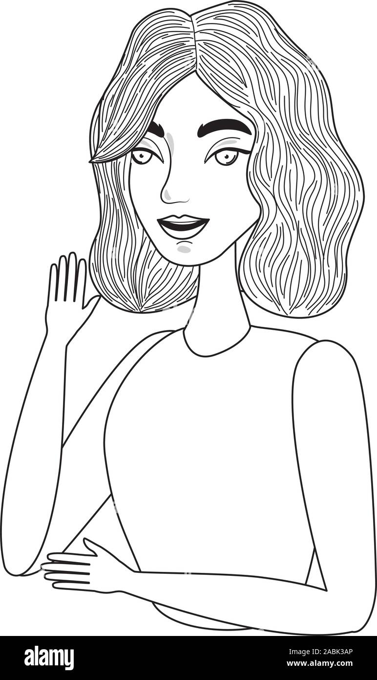 Cute woman cartoon drawing vector design Stock Vector Image & Art - Alamy