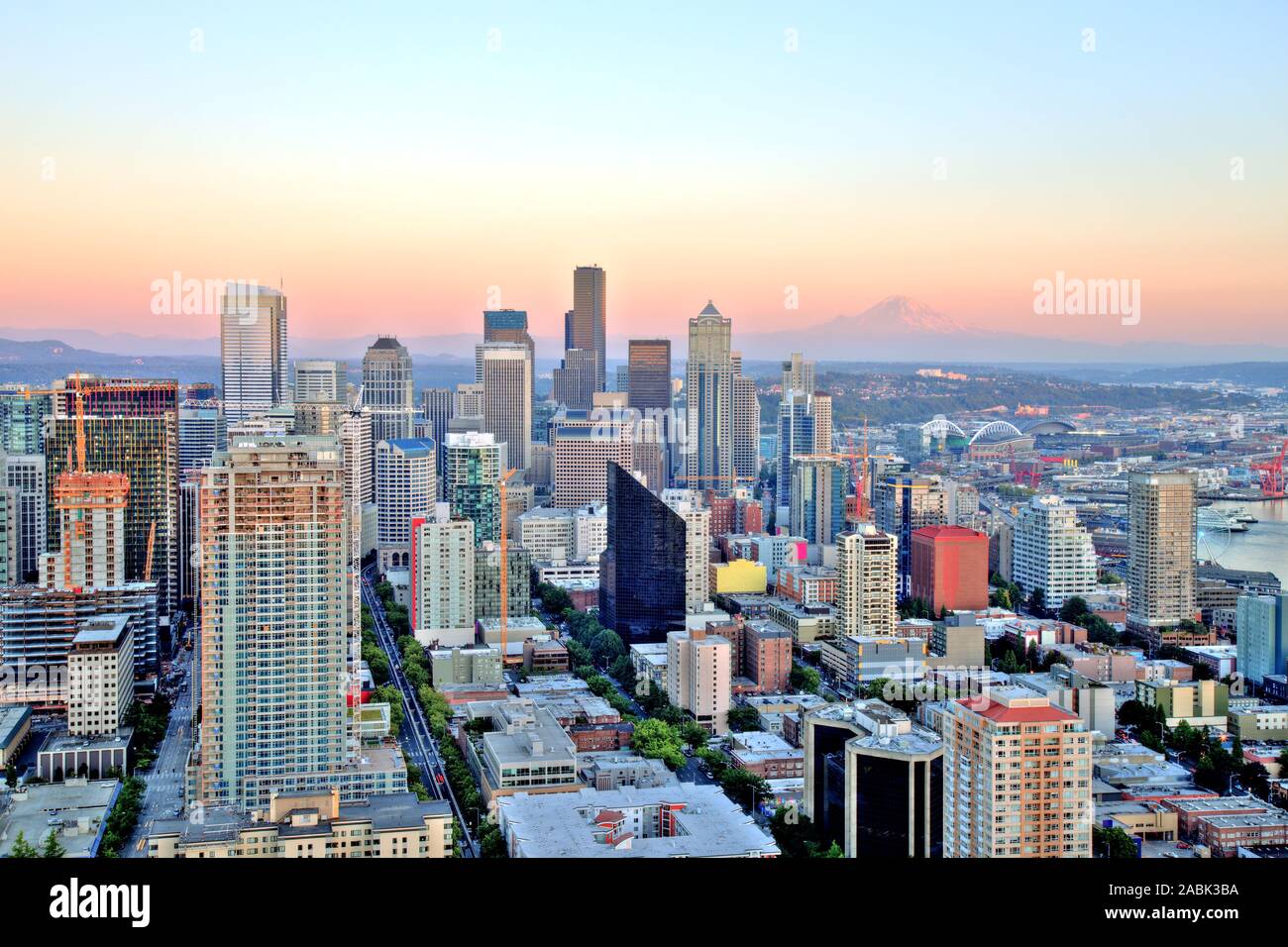 Keywords: seattle, skyline, city, tower, sky, sunset, cityscape ...