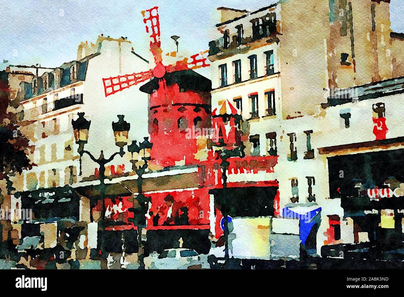 the main facade of a famous Paris club Stock Photo - Alamy