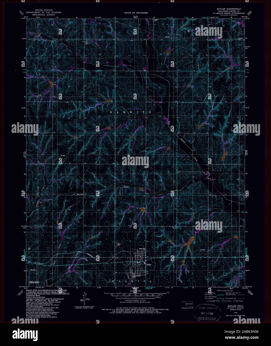 Map of butler oklahoma hi-res stock photography and images - Alamy