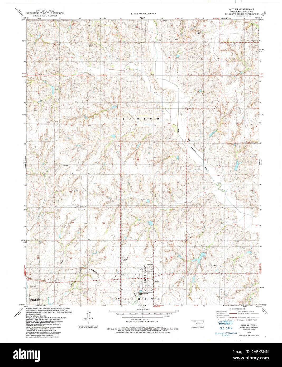 Map of butler oklahoma hi-res stock photography and images - Alamy
