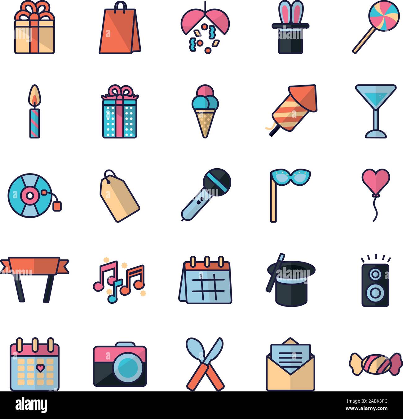 Isolated party icon set vector design Stock Vector Image & Art - Alamy