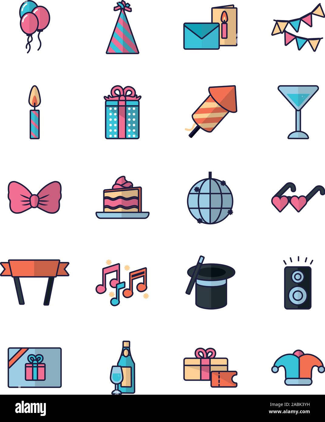 Isolated party icon set vector design Stock Vector Image & Art - Alamy