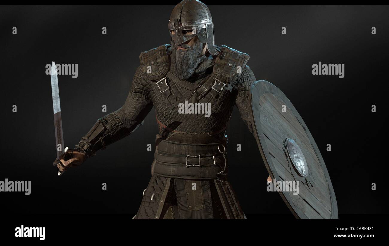 nordic viking 3d render illustration Stock Photo - Alamy