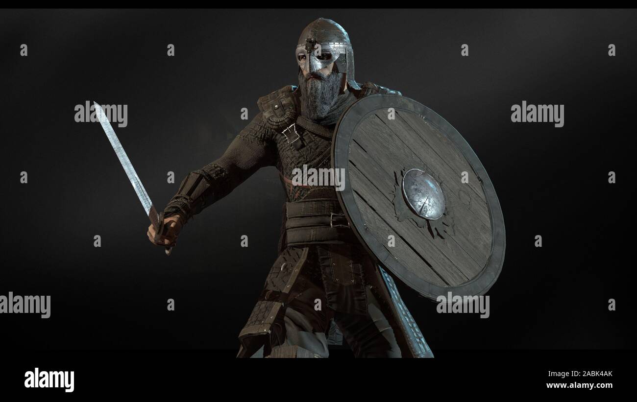 nordic viking 3d render illustration Stock Photo - Alamy