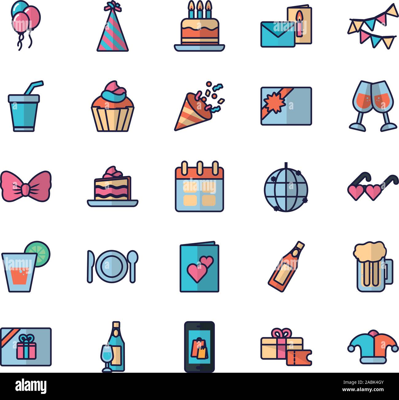 Isolated party icon set vector design Stock Vector Image & Art - Alamy