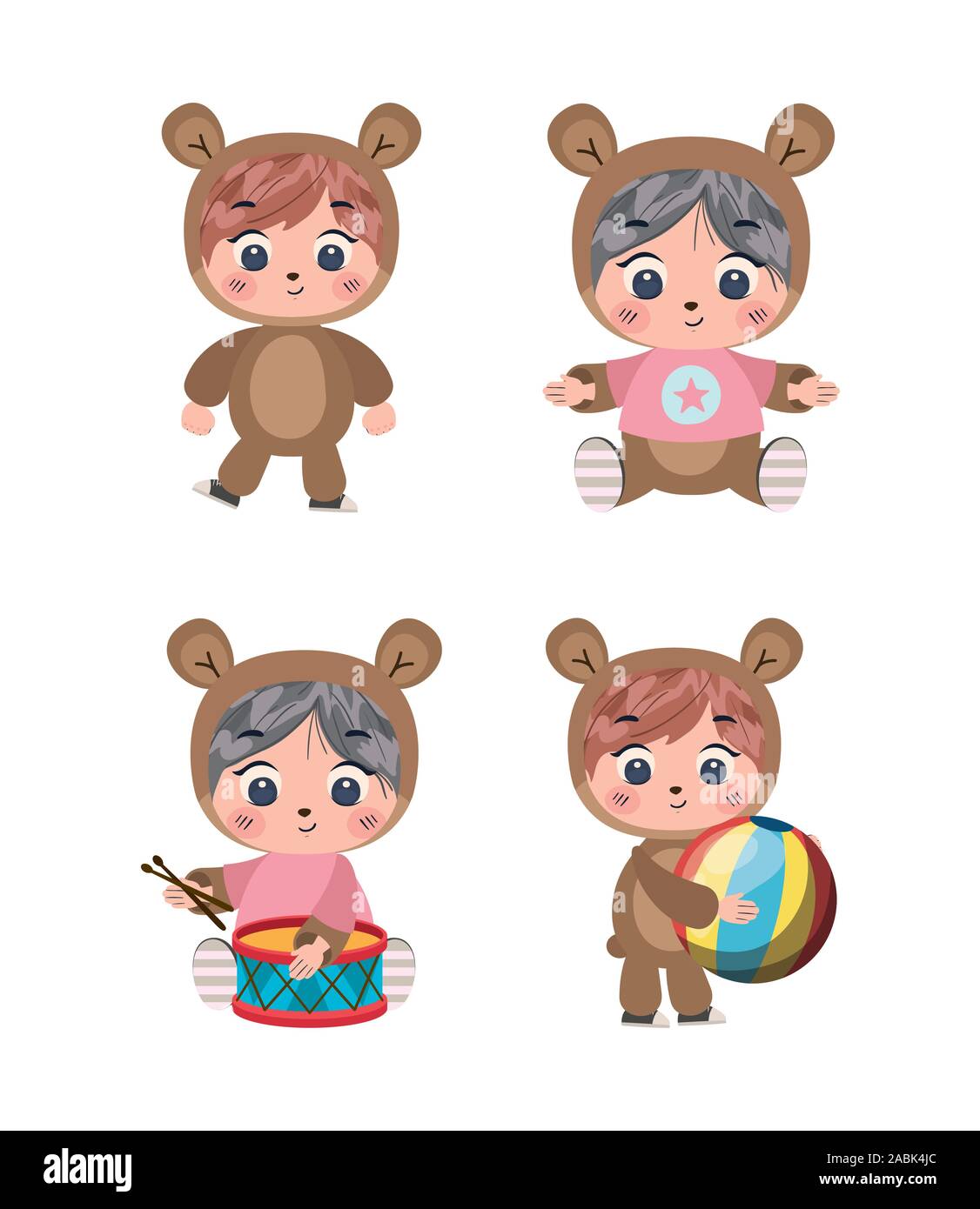 Isolated set of kids cartoons vector design Stock Vector Image & Art ...