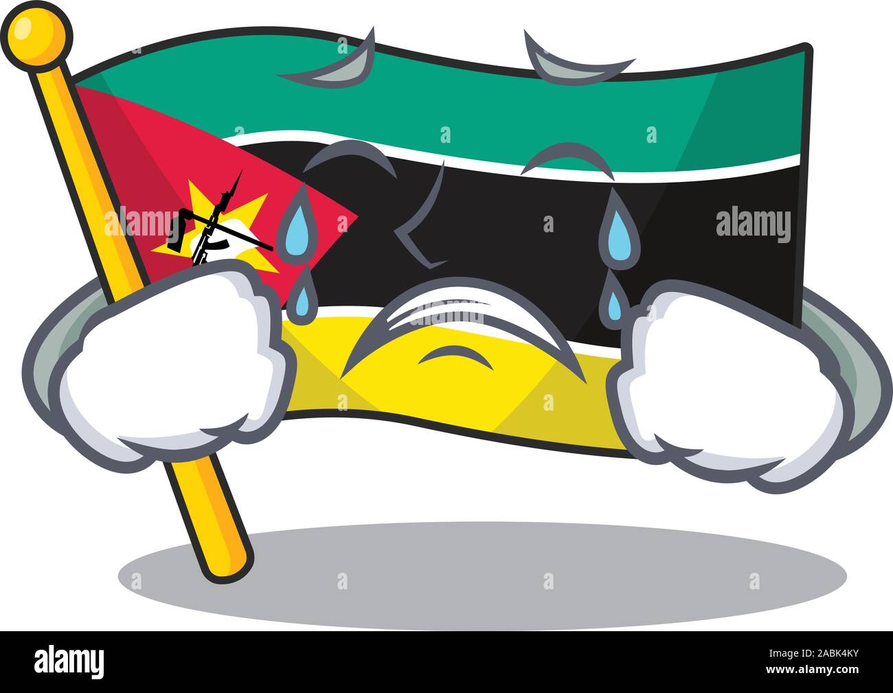 Sad Crying flag mozambique mascot cartoon style Stock Vector Image ...
