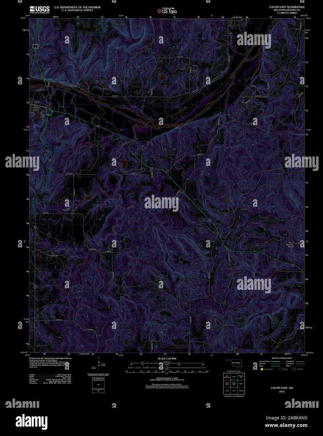 Map of calvin oklahoma hi-res stock photography and images - Alamy