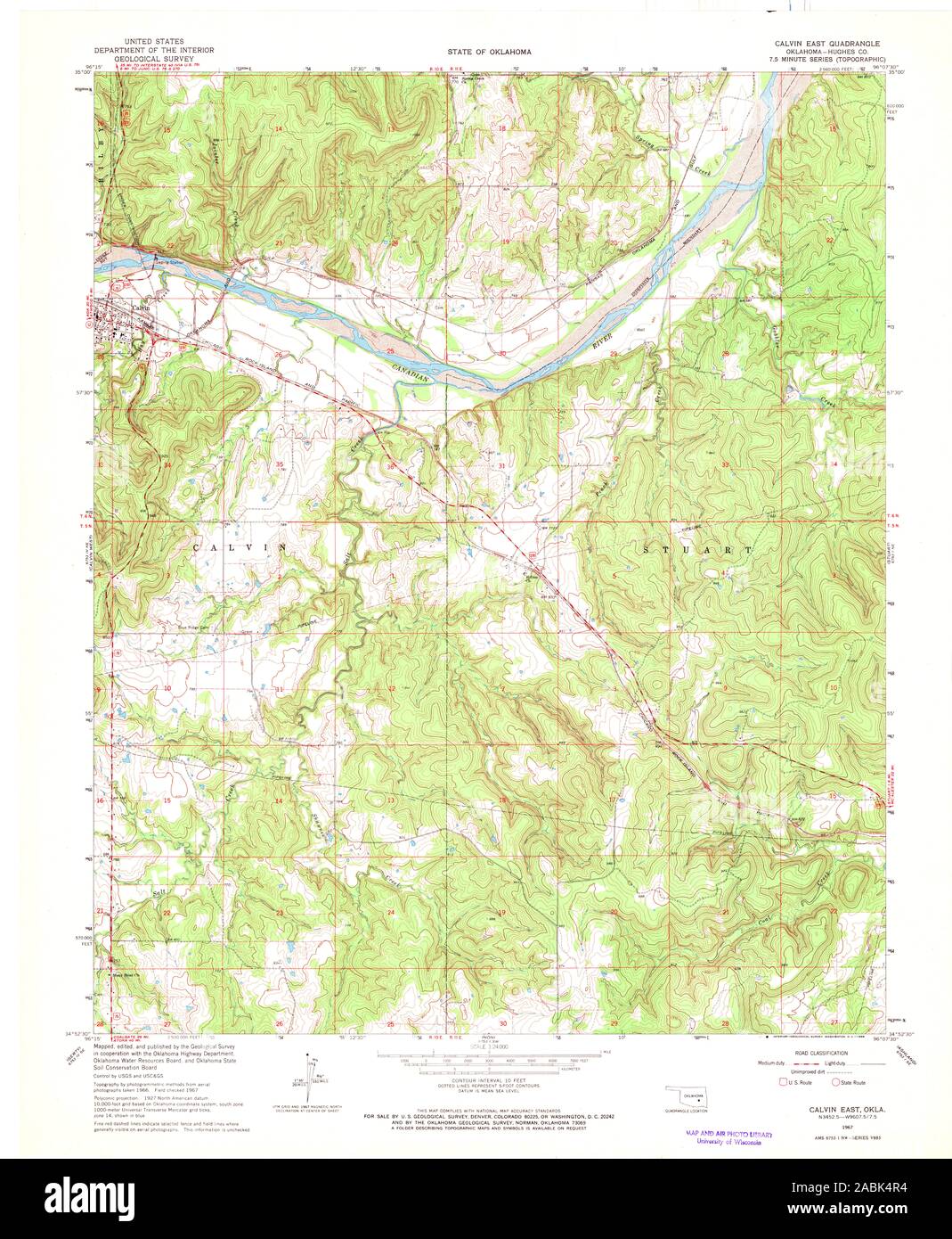 Map of calvin oklahoma hi-res stock photography and images - Alamy