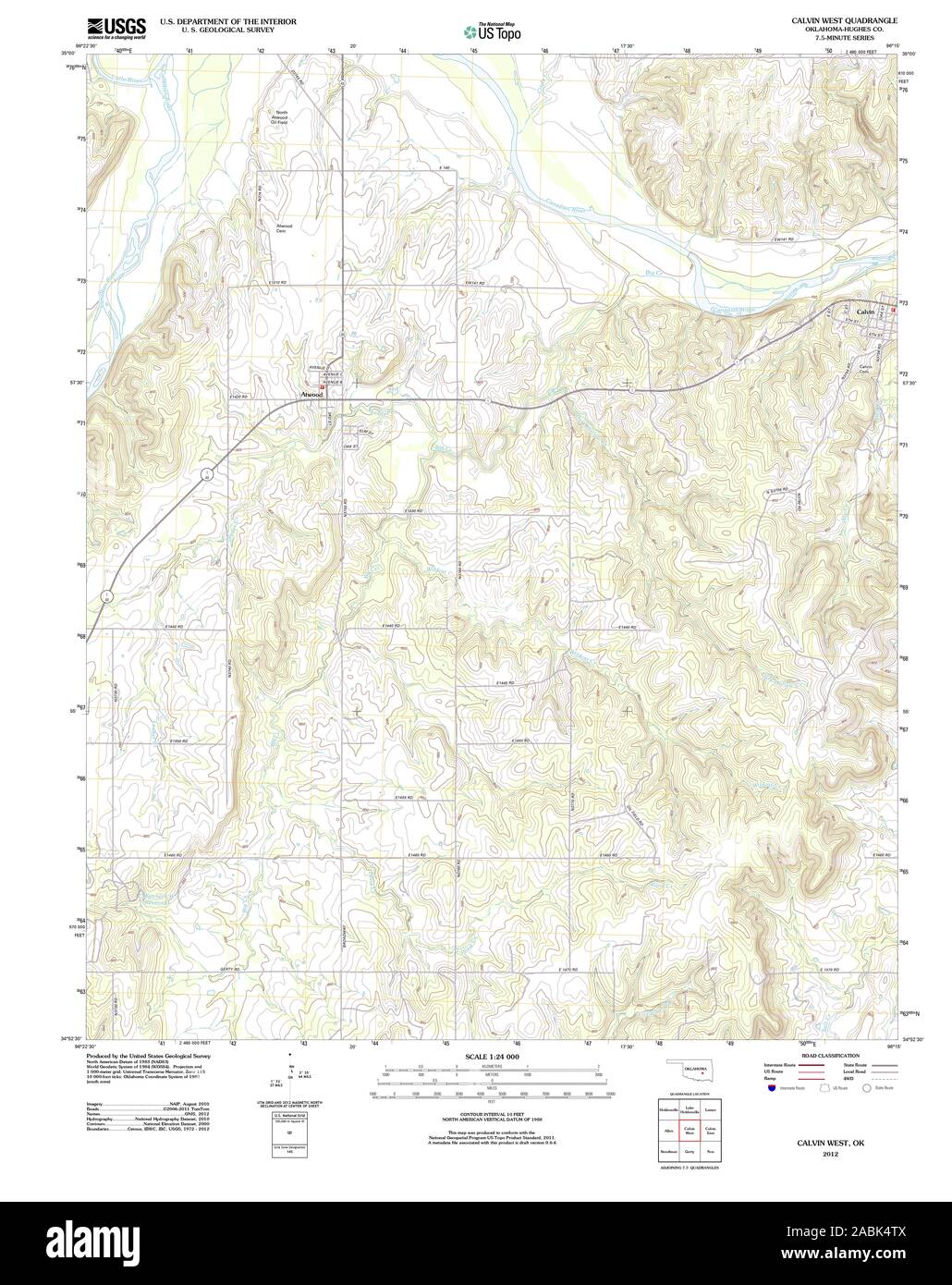 Calvin oklahoma map hi-res stock photography and images - Alamy