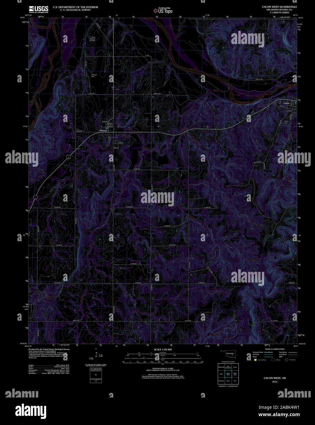 Map of calvin oklahoma hi-res stock photography and images - Alamy